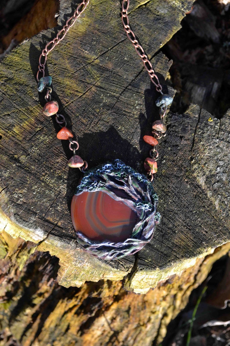 The Tree Agate Stone Pendant Nature Inspired Jewellry - Etsy