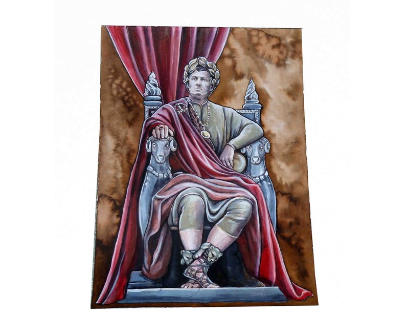 Emperor Original Illustration Caesar Original Art Man - Etsy