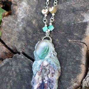 Handmade Pendant, Mermaid Jewellry, Agate Stone, Polymer Clay Jewellery ...