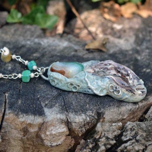 Handmade Pendant, Mermaid Jewellry, Agate Stone, Polymer Clay Jewellery ...