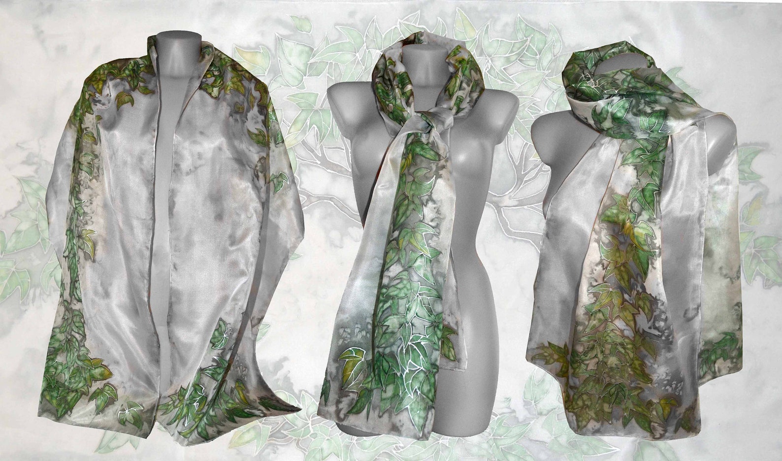 The Tree Handpainted Silk Scarf Silk Painting Elven Scarf - Etsy