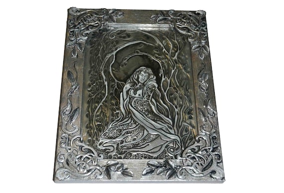 Beauty Embossed Portrait on Silver Tone Sheet Metal - Etsy