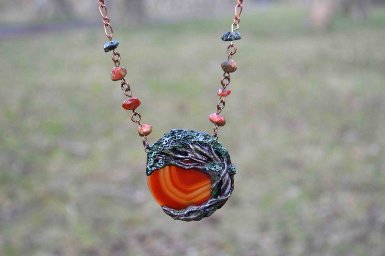 The Tree Agate Stone Pendant Nature Inspired Jewellry - Etsy