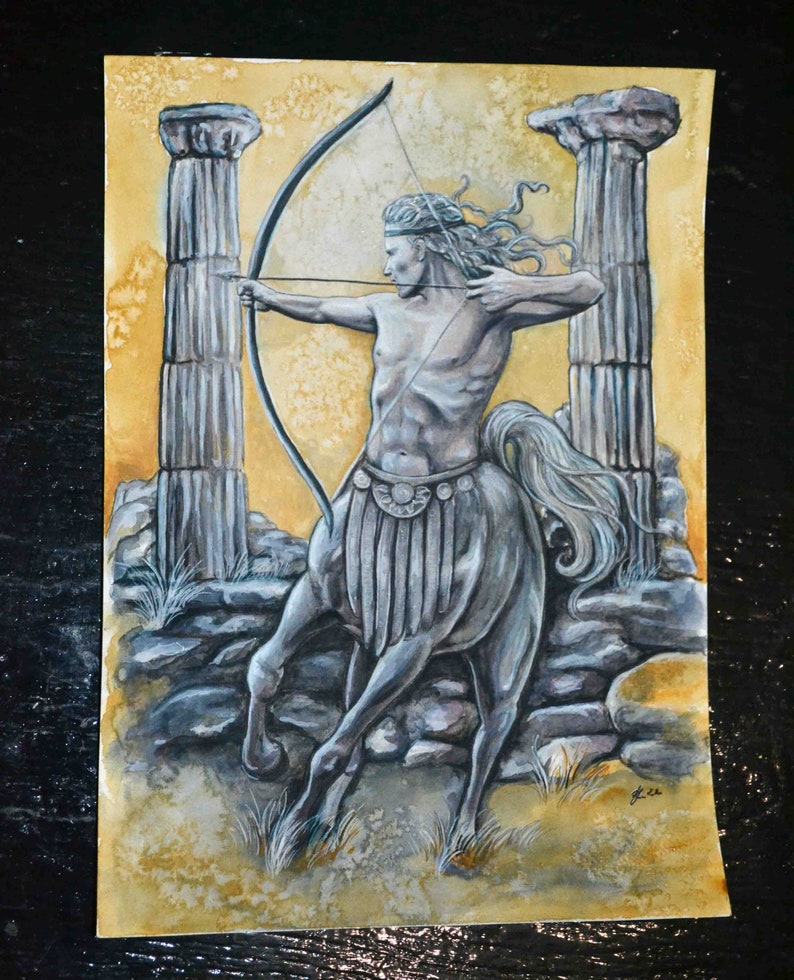 Centaur Original Illustration Greek Mythology Signed Art - Etsy