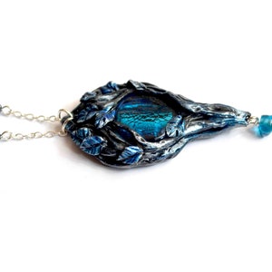 Blue Moon Tree Handmade Pendant, Glass Stone, Blue Pendant, Handmade ...