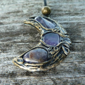 Amethyst Moon Handmade Pendant, Magic, Handmade Jewellery, Gemstone ...