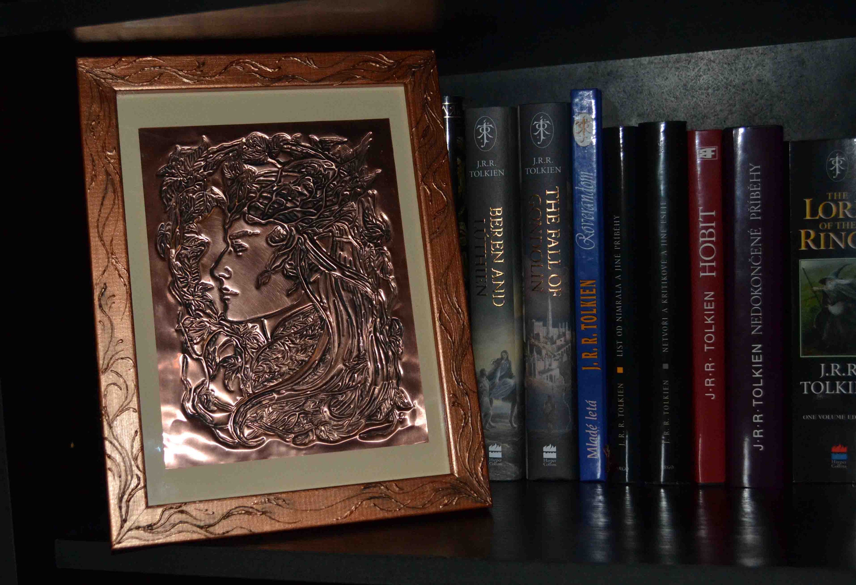 Elven king embossed portrait on copper sheet metal | Etsy