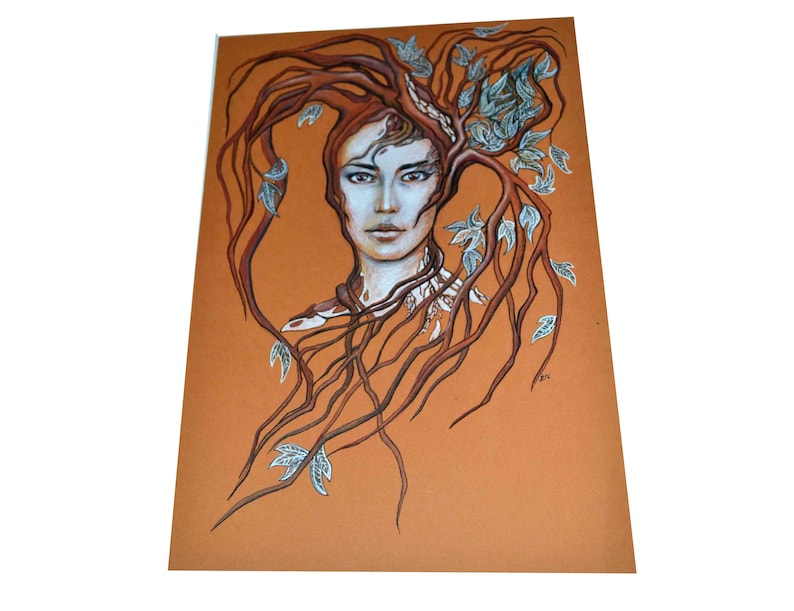 Lady Tree Original Illustration Fantasy Illustration - Etsy