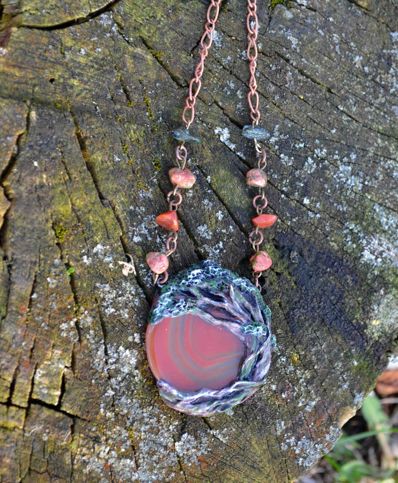 The Tree Agate Stone Pendant Nature Inspired Jewellry - Etsy