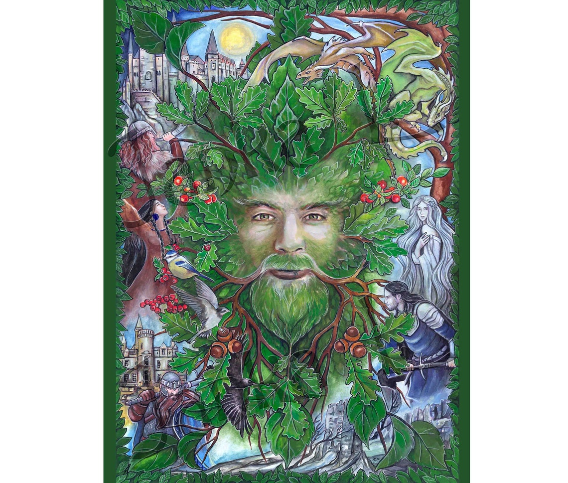 The Green Man Original Illustration Myths and Legends | Etsy