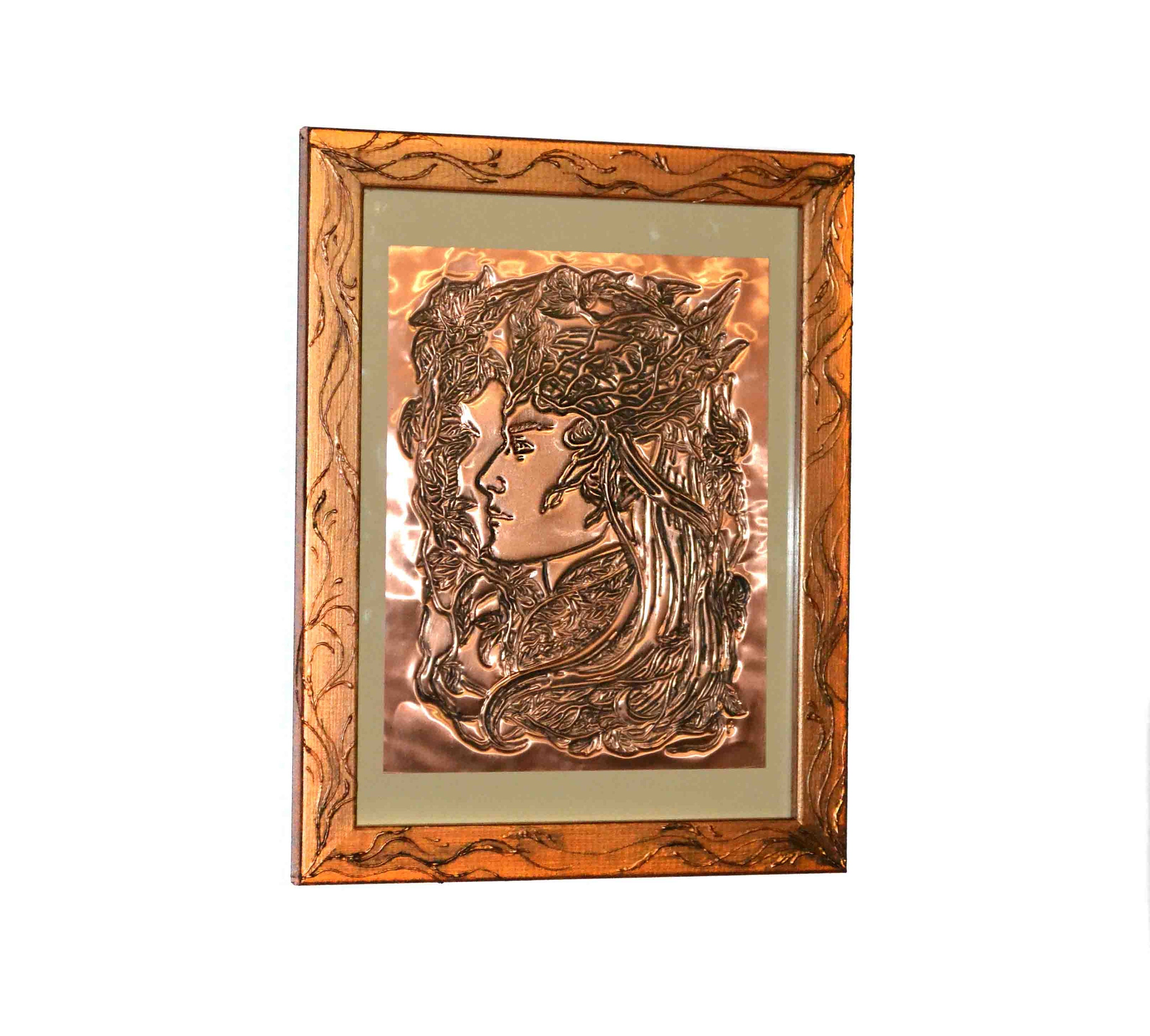 Elven king embossed portrait on copper sheet metal | Etsy