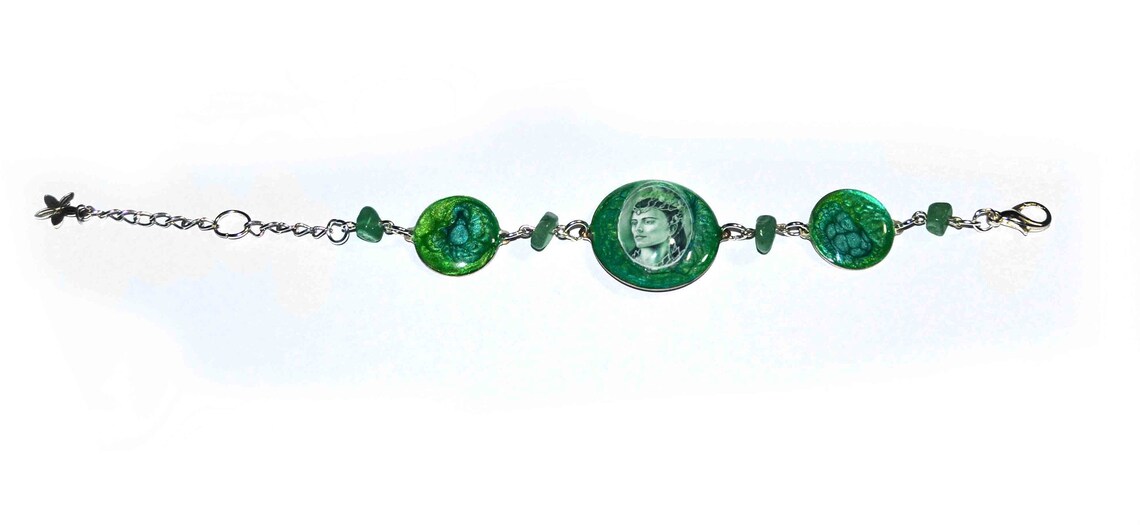 Green Elven Metal Bracelet Handmade Jewellery Unique Gift - Etsy