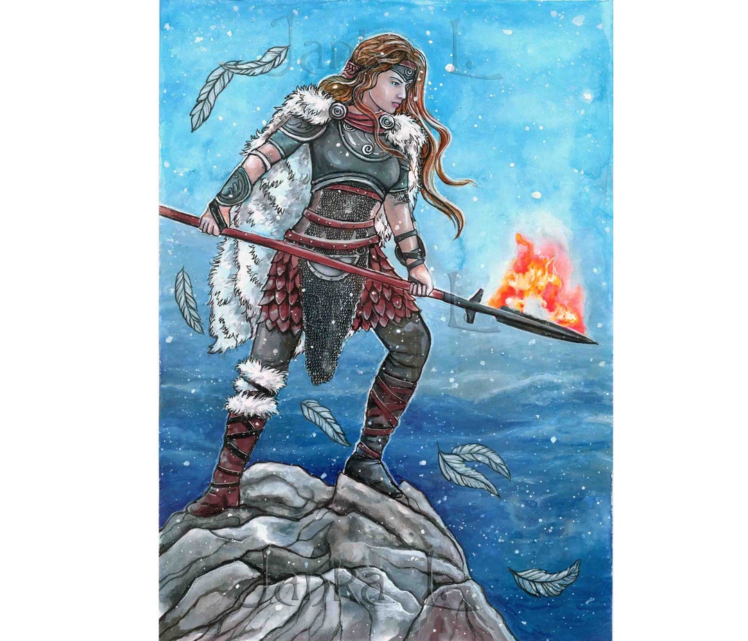 Original Illustration, Original Art, Viking Woman, Signed Art ...