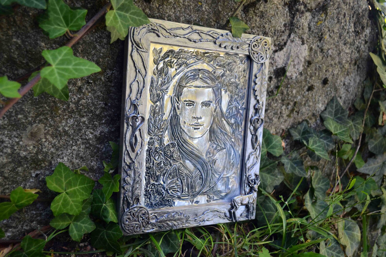 Elf Embossed Portrait on Silver Tone Sheet Metal Embossing - Etsy