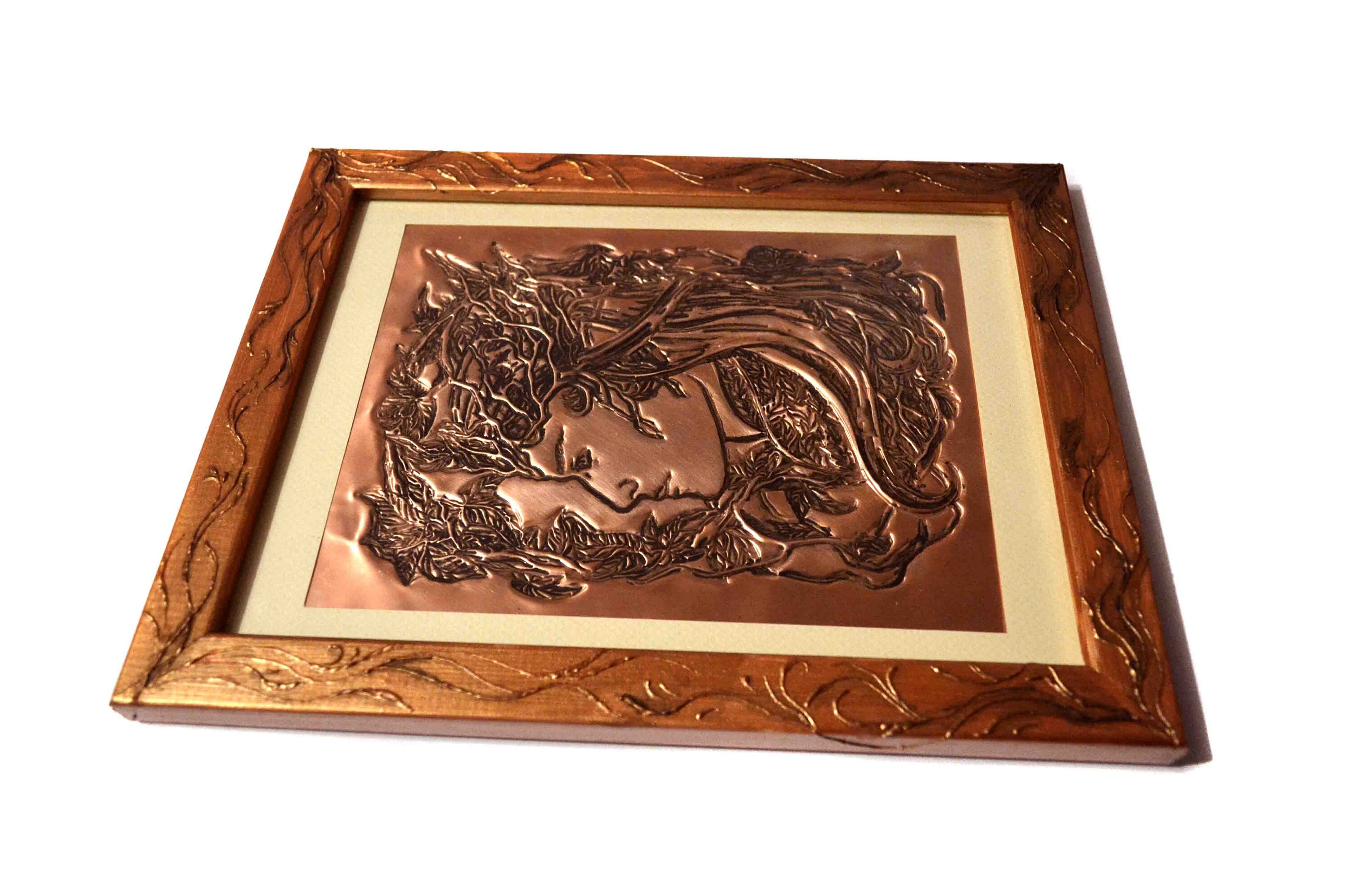 Elven king embossed portrait on copper sheet metal | Etsy