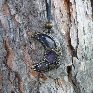 Amethyst Moon Handmade Pendant, Magic, Handmade Jewellery, Gemstone ...