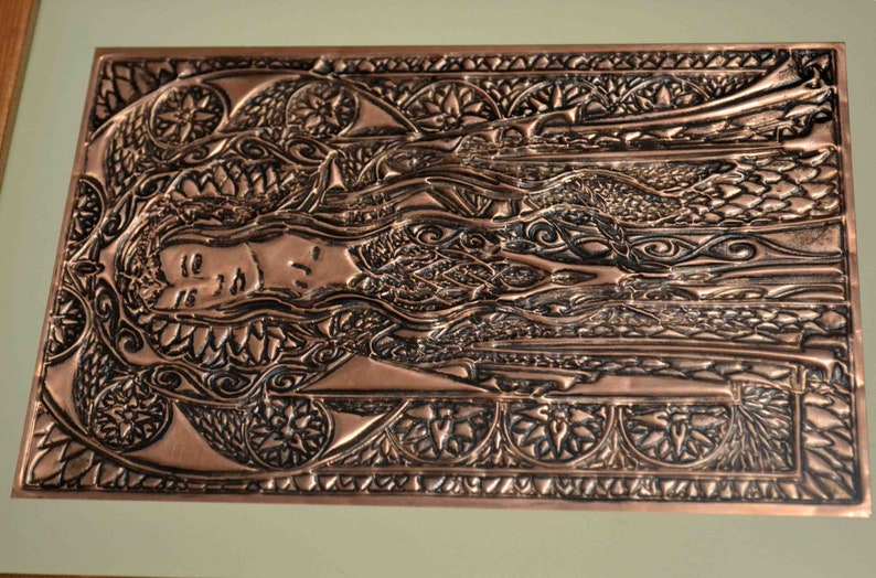 Elven Lady Embossed Portrait on Copper Sheet Metal - Etsy