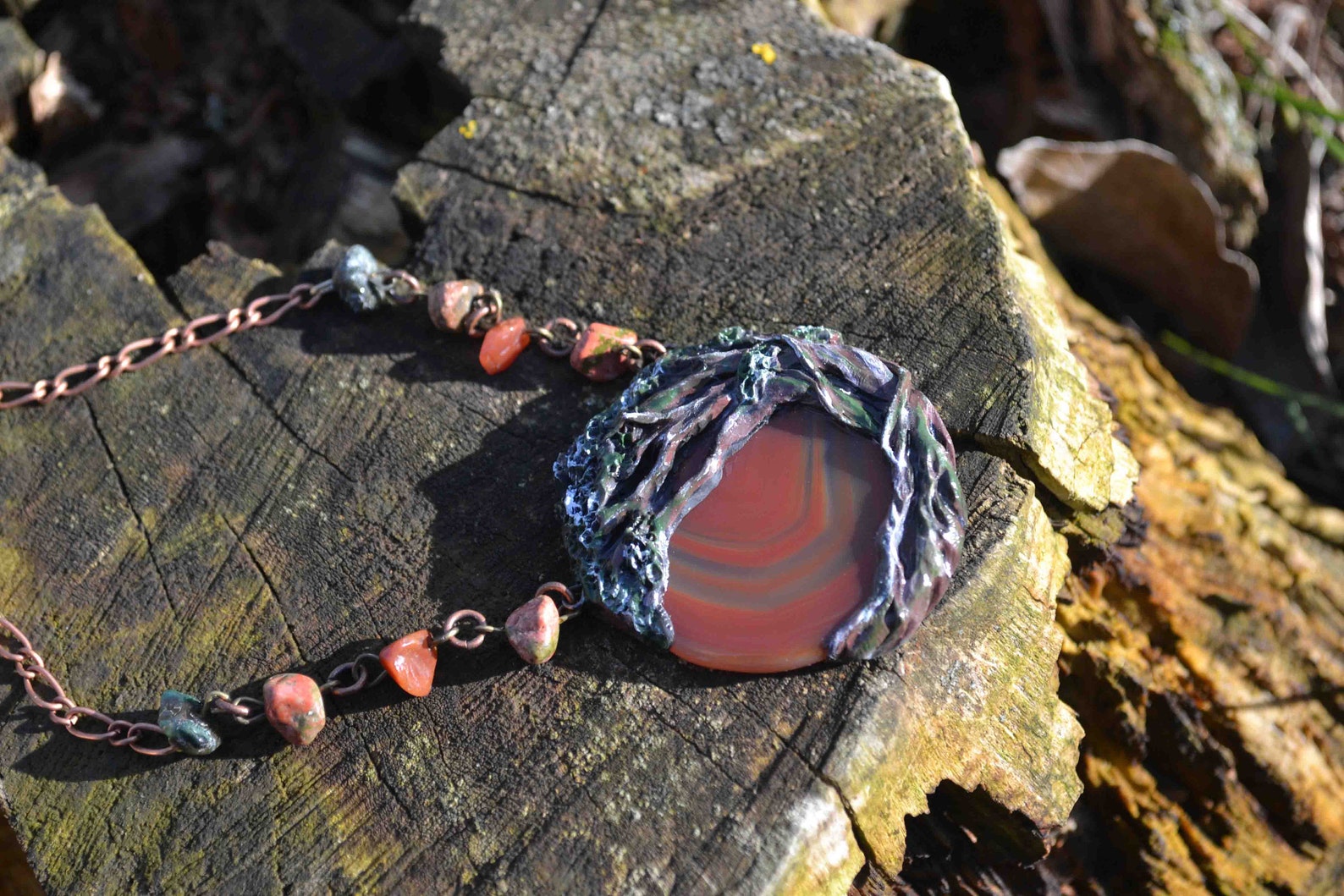 The Tree Agate Stone Pendant Nature Inspired Jewellry - Etsy