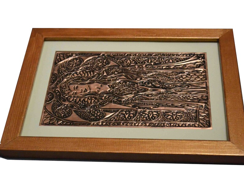 Elven Lady Embossed Portrait on Copper Sheet Metal - Etsy