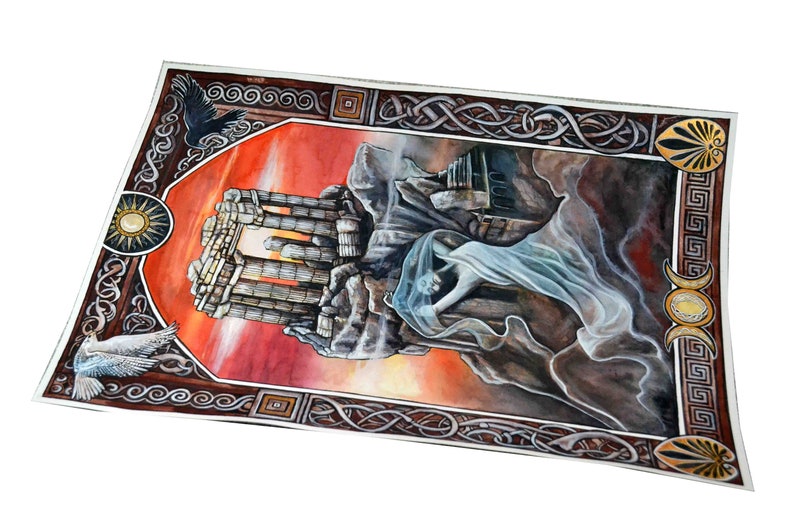 Oracle Original Illustration Greek Mythology Signed Art - Etsy