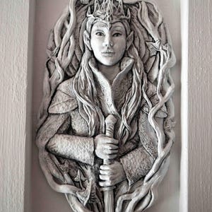 Elven King - Relief Wall Sculpture in Frame, Elven Portrait, Elf ...