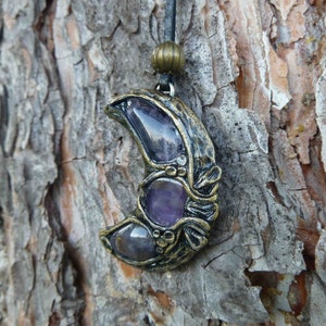 Amethyst Moon Handmade Pendant, Magic, Handmade Jewellery, Gemstone ...
