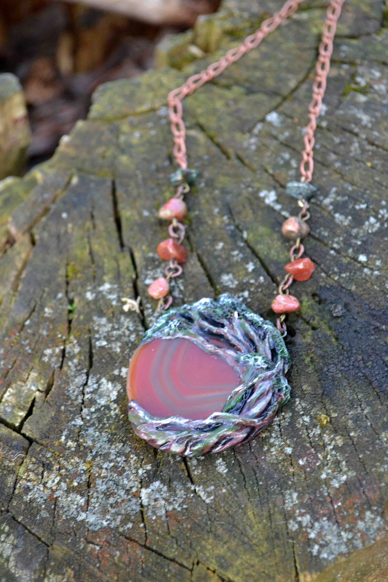 The Tree Agate Stone Pendant Nature Inspired Jewellry - Etsy