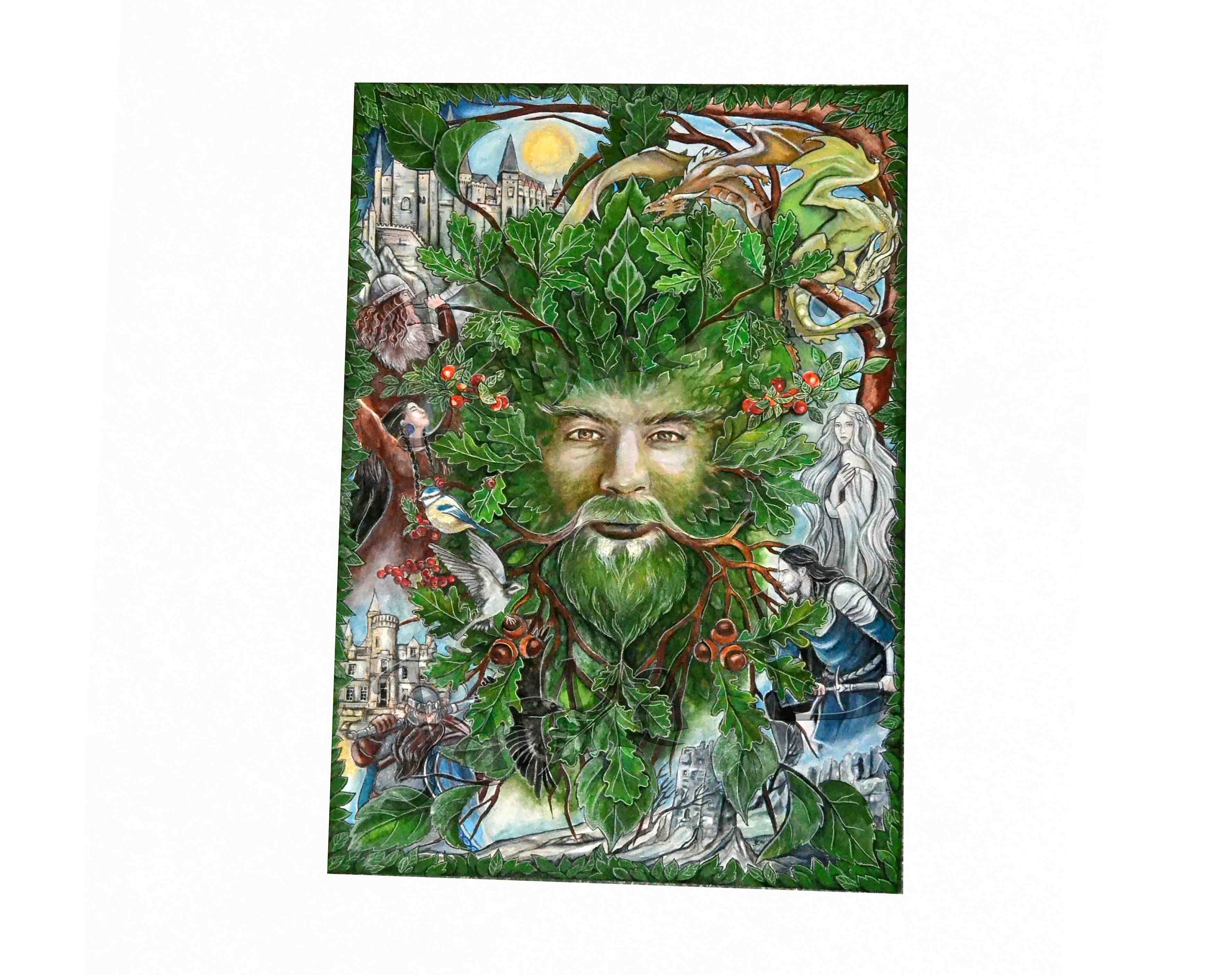 The Green Man Original Illustration Myths and Legends | Etsy