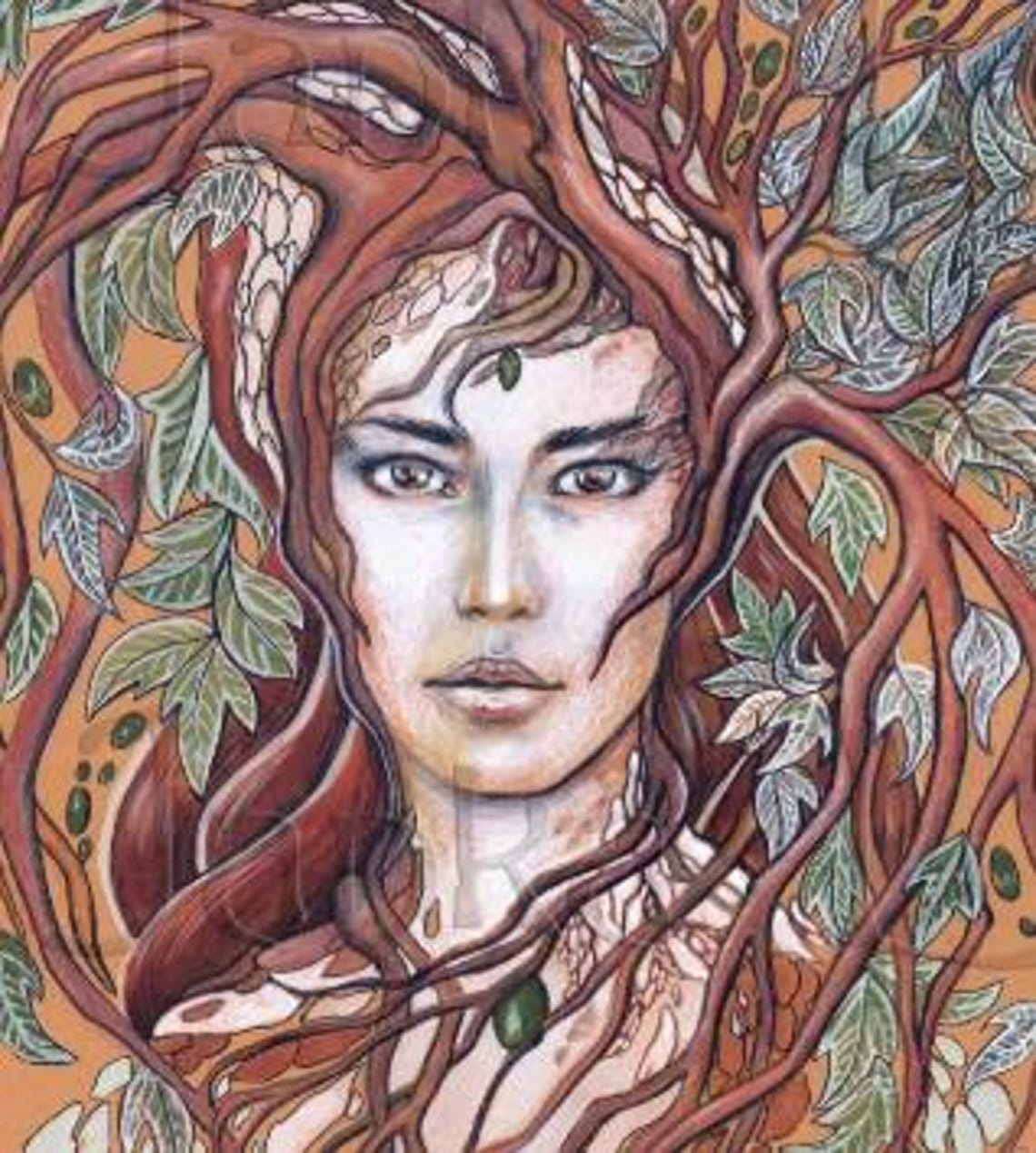 Lady Tree - Original Illustration, Fantasy Illustration, Nature, Signed ...