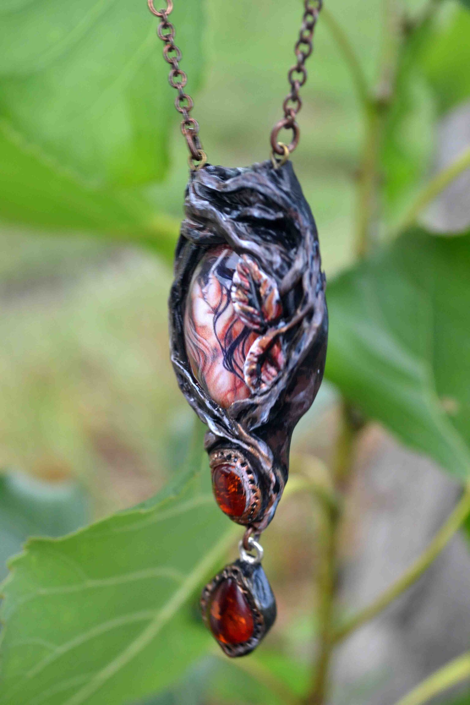 Handmade elven pendant sleeping elf fantasy jewelry tree | Etsy