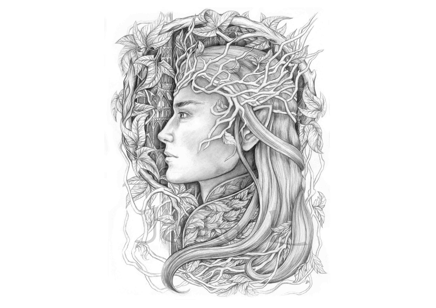 Middle Earth Elf Elven Art Gicl\u00e9e Print Blue Morphos 5x7 Fantasy ...