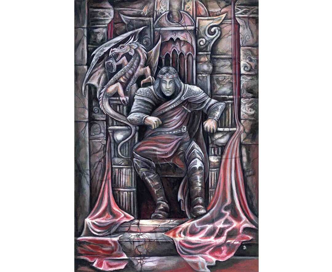 Dragon King - Original Illustration, Fantasy Art, Warrior Portrait ...