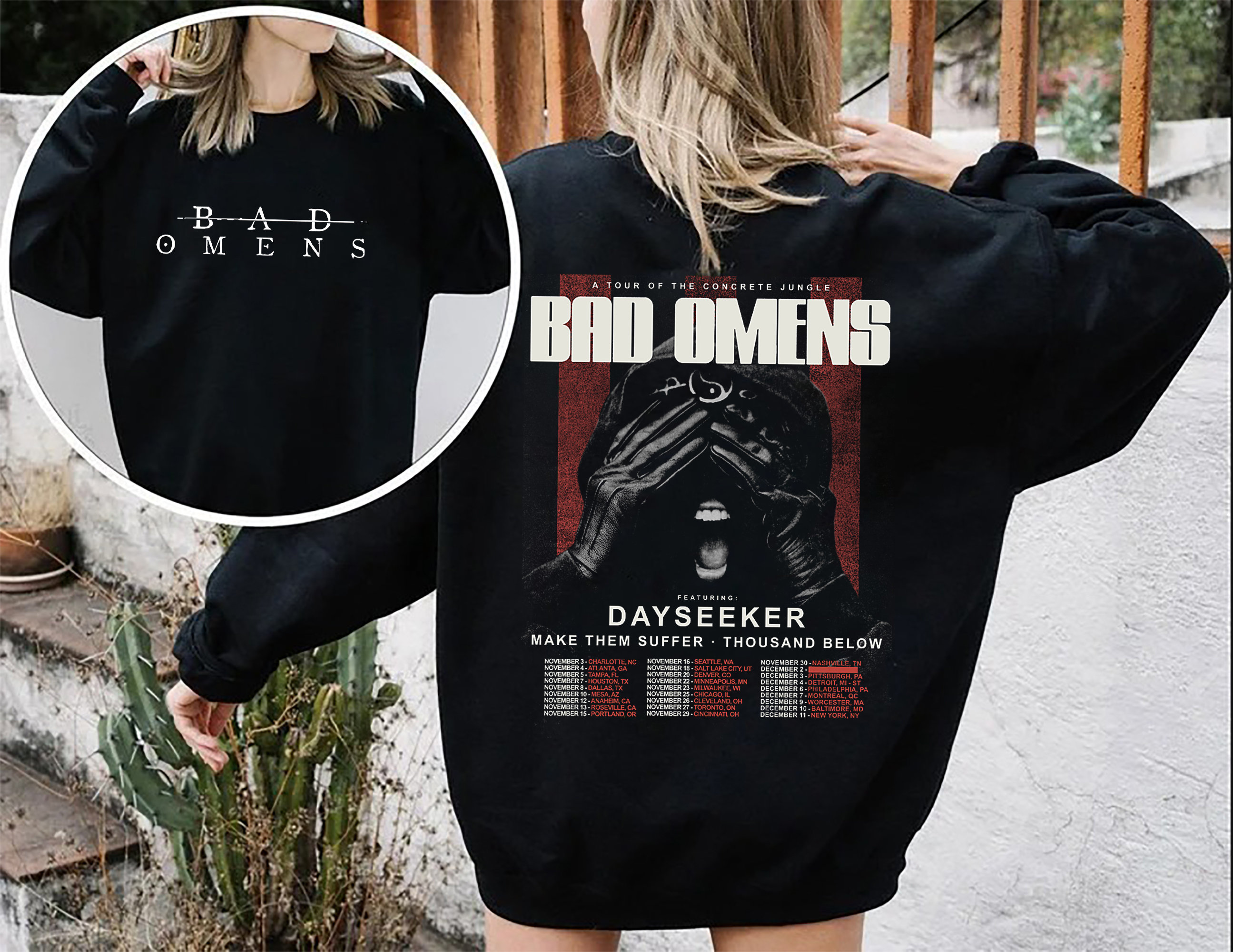 Bad Omens A Tour Of The Concrete Jungle Tour 2023 Tee, Bad Omens World Tour 2023 Shirt