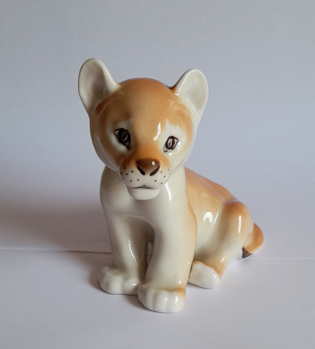 Vintage Small Russian LOMONOSOV LION CUB. Handpainted - Etsy