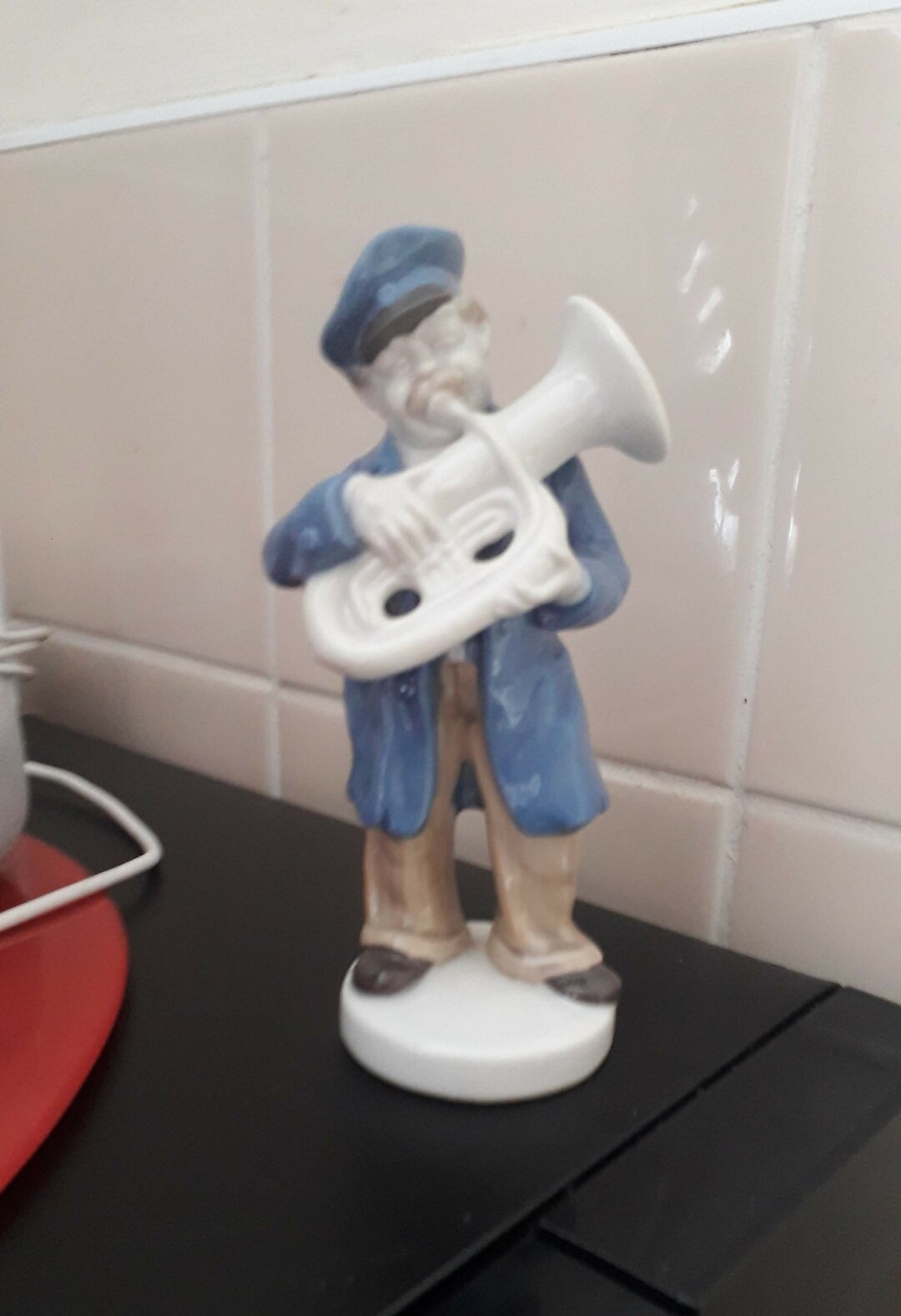 Kunst Porcelain Figurine - German Tuba Player - Blue Cap and Coat ...