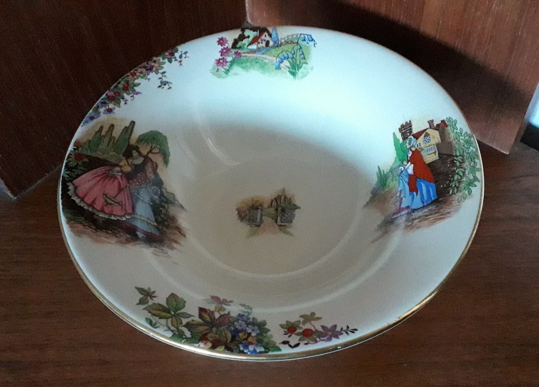 Vintage CROWN DUCAL - Large Bowl - Early Victorian Decor - Circa 1930's ...