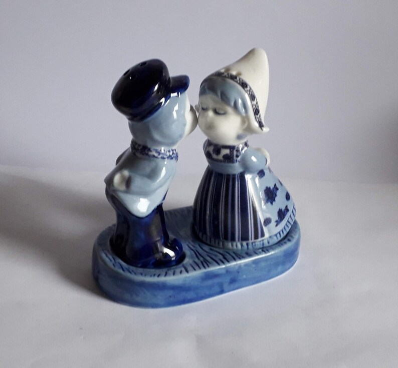 Vintage Dutch Kissing Couple Cruet Set Blue & White Delft, Holland - Etsy