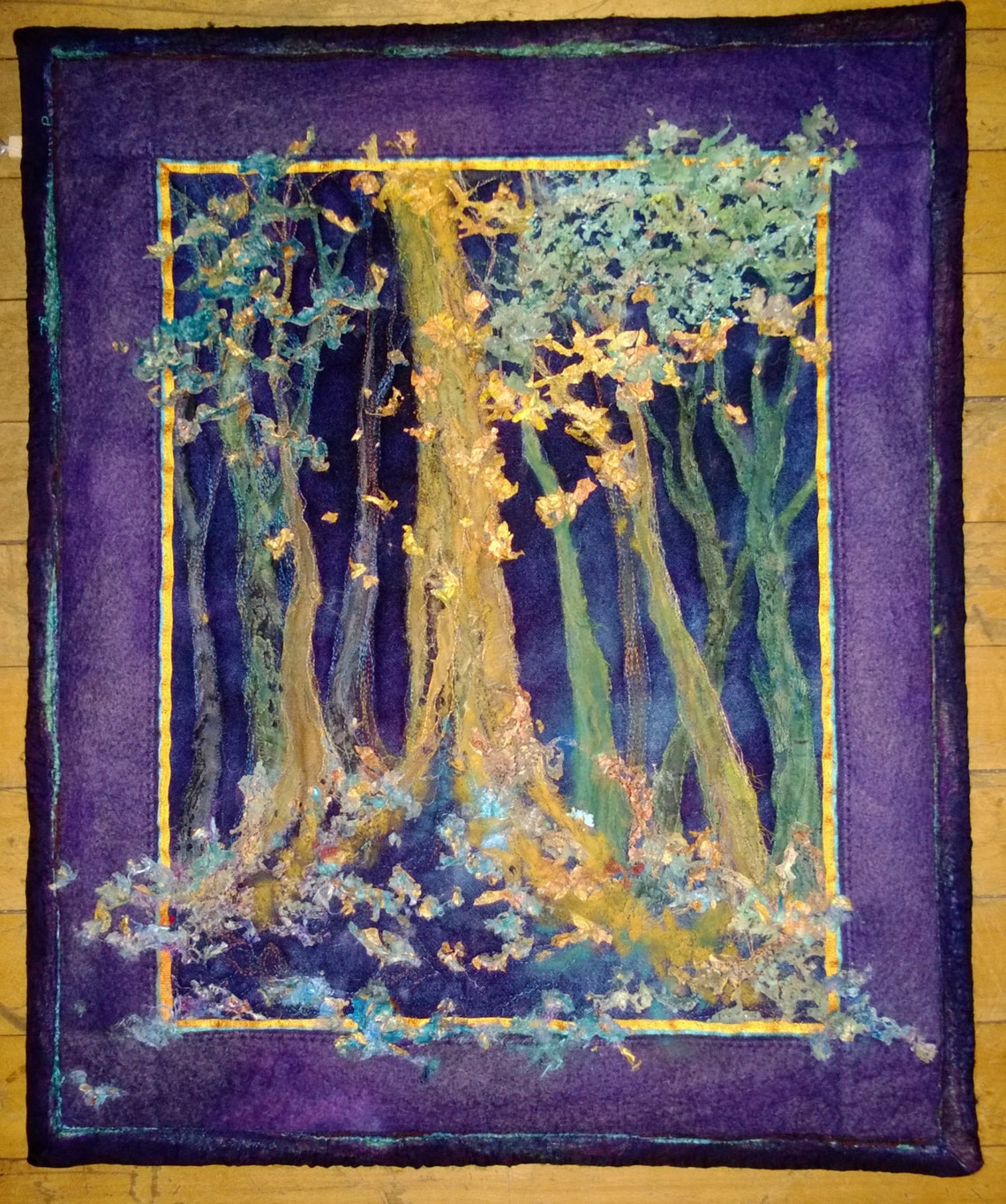 Golden Autumn (fiber Art Quilt) - Etsy