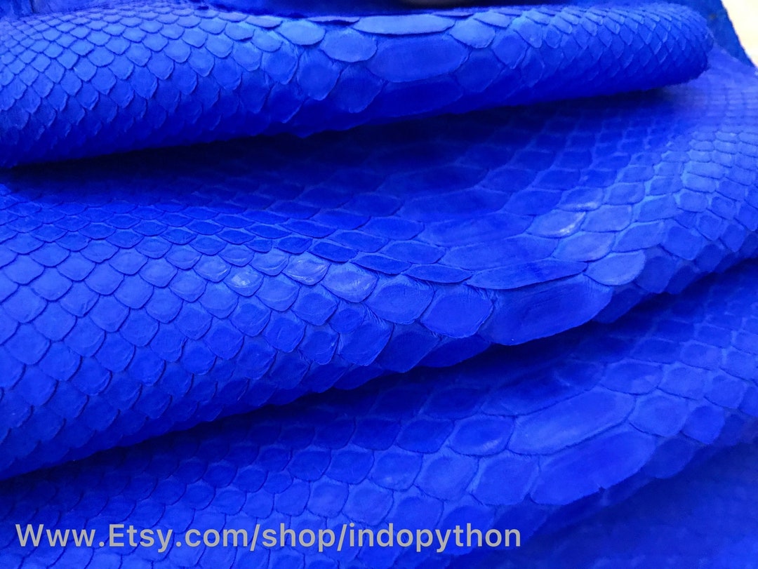 Genuine Python Leather, Natural Python Leather, Hide Snake Skin, Blue ...