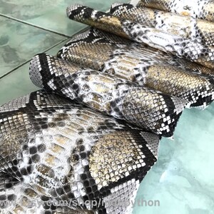 Genuine Python Leather, Natural Python Leather, Hide Snake Skin, Gray ...