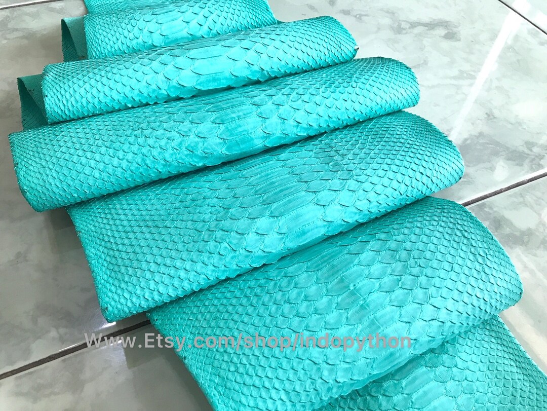 Genuine Python Leather, Natural Python Leather, Hide Snake Skin, Mint ...