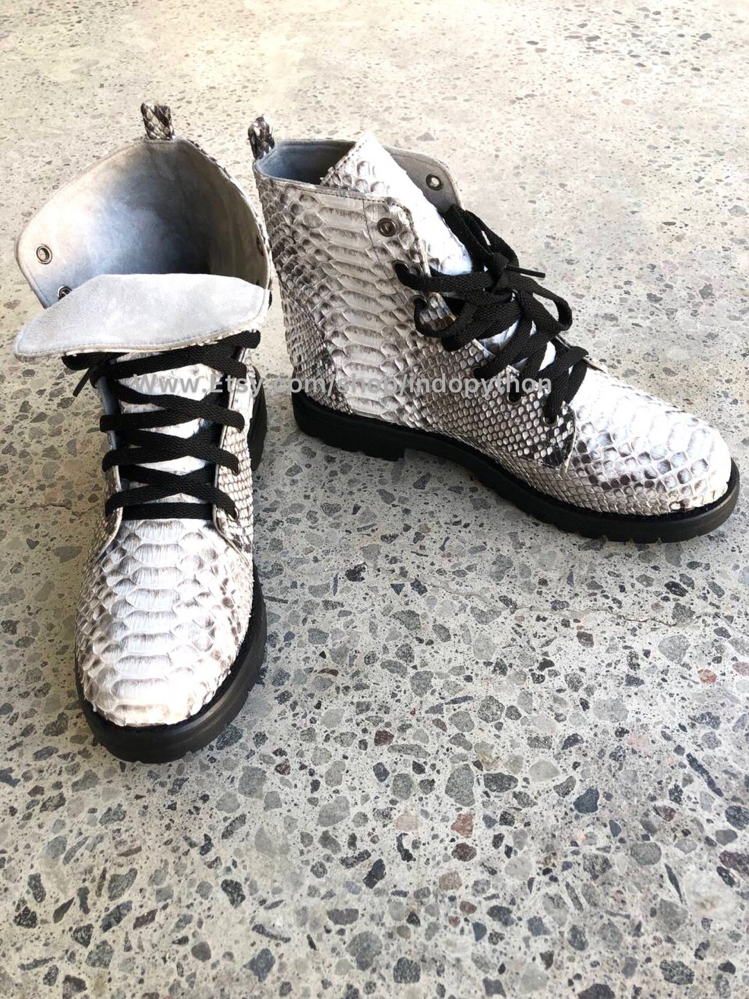 Python Shoes #gray Shoes #gray Boots #python Boots #unisex Boots #woman ...