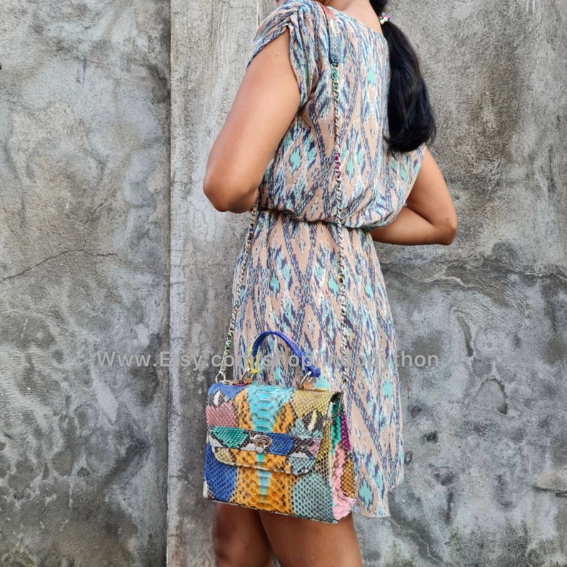 Python Bag Rainbow Bag Snakeskin Purse Gift for Her Python - Etsy