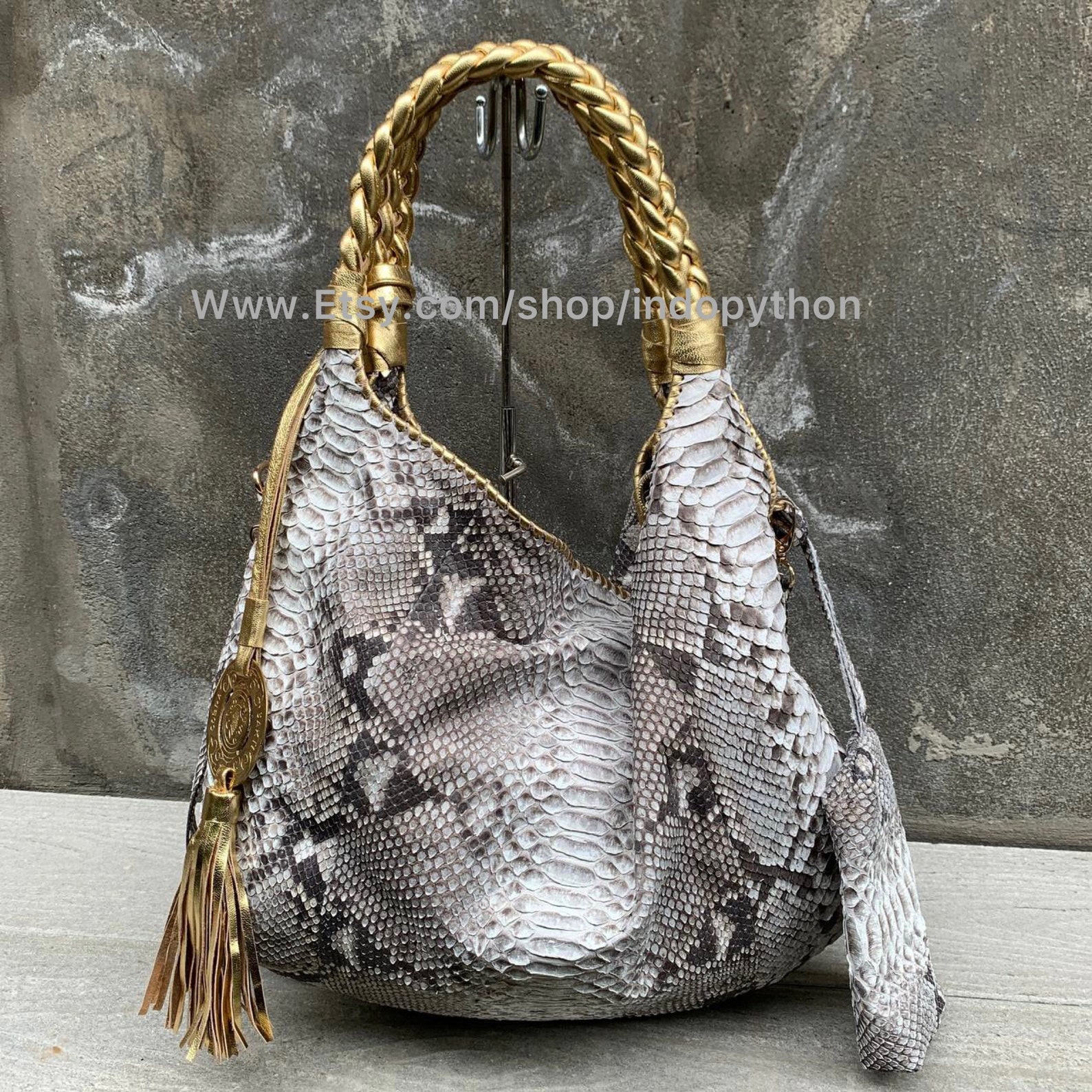 Python Bag Gold Bag Gray Bag Snakeskin Purse Gift for Her - Etsy