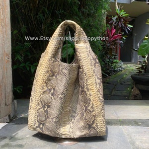 Beige Python Bag Snakeskin Hobo Bag Beige Bag Hobo Bag Gift for Her ...
