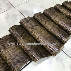 Genuine Python Leather, Natural Python Leather, Hide Snake Skin, Green ...