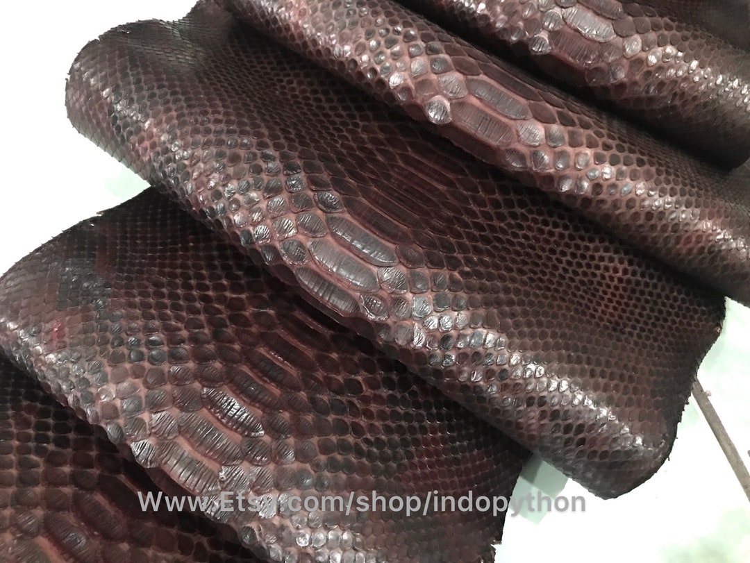 Genuine Python Leather, Natural Python Leather, Hide Snake Skin, Brown ...
