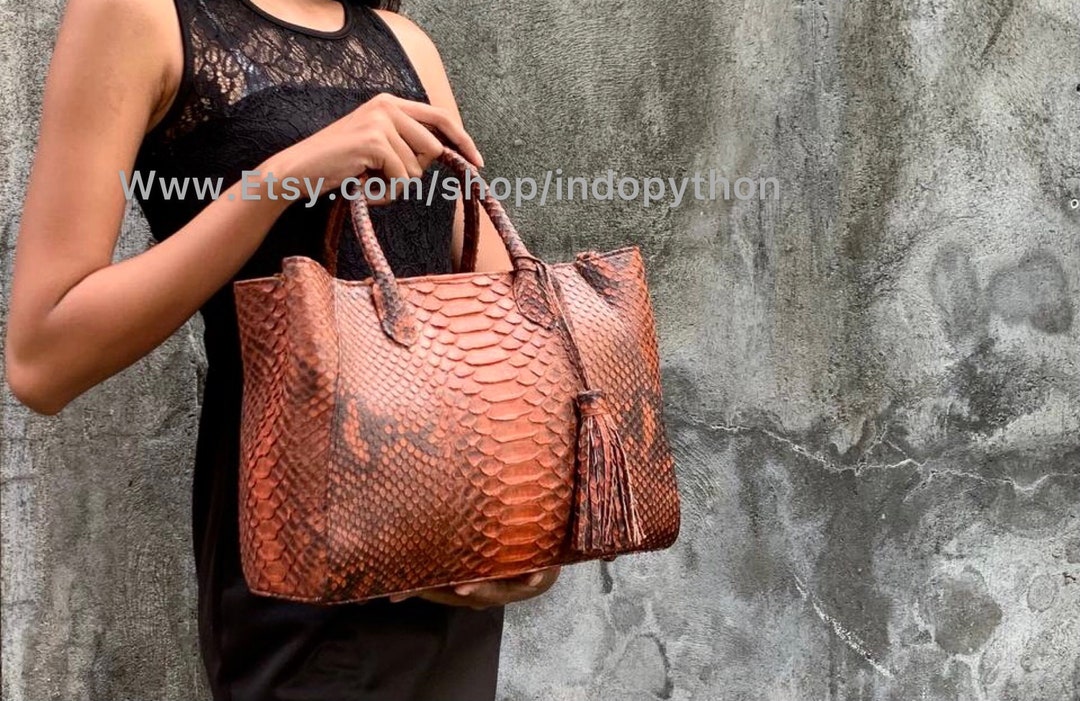 Python Bag #brown Bag #speedy Bag #brown Leather Bag #gift for Her # ...