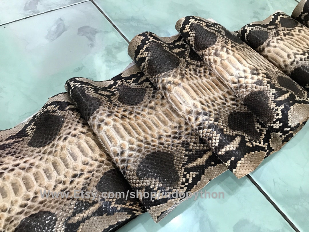 Genuine Python Leather, Natural Python Leather, Hide Snake Skin, Brown ...