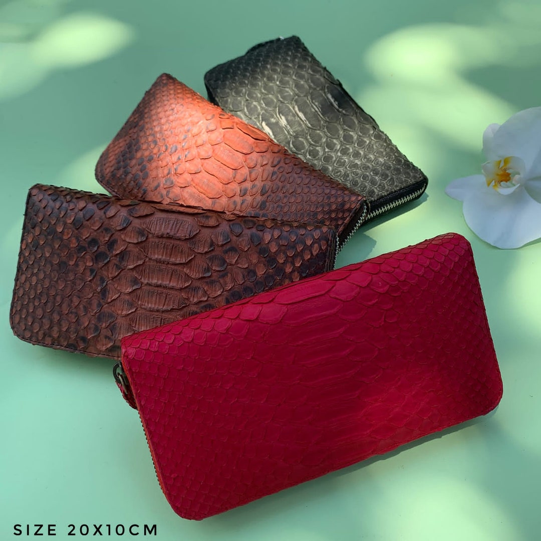 Python Wallet, Snakeskin Wallet, Leather Wallet, Zip-around Wallet ...